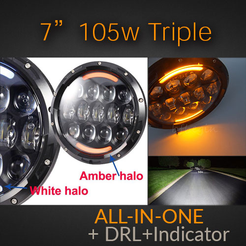 Triple Stack 7 Inch LED Headlights | Pro Vision Lighting
