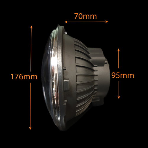 LED Headlight - 7 Inch 80 Watt PRO Grade with DRL.
